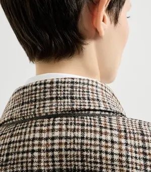Brunello Cucinelli Alpaca-blend Check Double-breasted Blazer