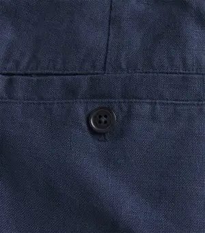 NN.07 Linen Tapered Trousers - Navy