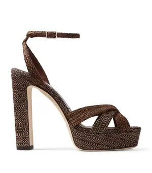 JIMMY CHOO Kove 120 Woven Platform Sandals