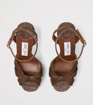JIMMY CHOO Kove 120 Woven Platform Sandals