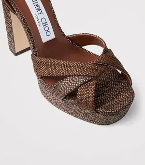 JIMMY CHOO Kove 120 Woven Platform Sandals