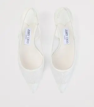 JIMMY CHOO Love 65 Glitter Slingback Heels