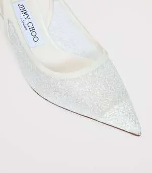JIMMY CHOO Love 65 Glitter Slingback Heels