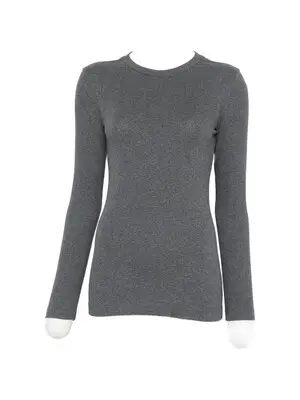 Brunello Cucinelli Dark Monili Trim Crewneck Sweater - Grey