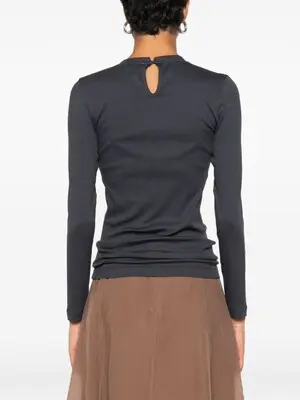 Brunello Cucinelli Cotton Crewneck Sweater With Monili Trim