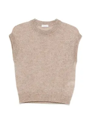 Brunello Cucinelli Brunello Cucinelli Beige Semi-Sheer Knit Sweater Brown