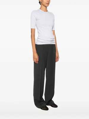 Brunello Cucinelli Crewneck Sweater With Monili Trim - Grey