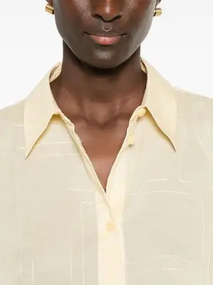 TOTEME Cotton Blend Shirt With Monogram Embroidery - White