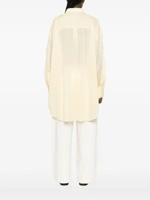 TOTEME Cotton Blend Shirt With Monogram Embroidery - White