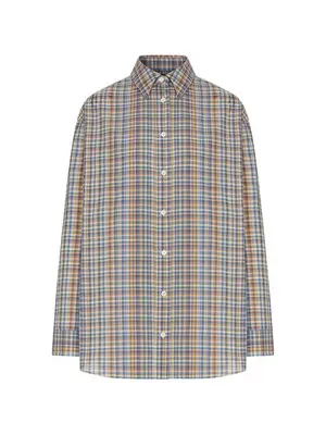 TOTEME Checkered Cotton Shirt - Blue