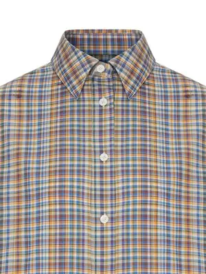 TOTEME Checkered Cotton Shirt - Blue