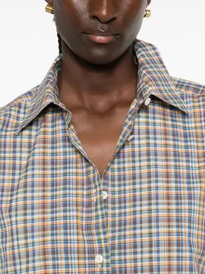 TOTEME Checkered Cotton Shirt - Blue