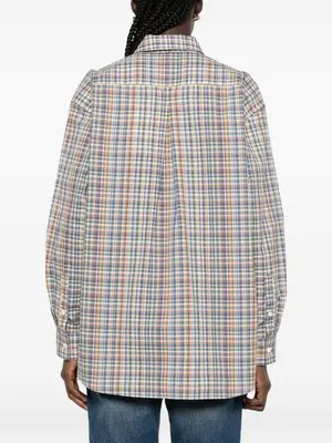 TOTEME Checkered Cotton Shirt - Blue