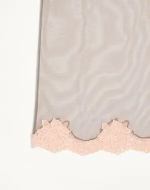 Valentino Garavani Tulle Midi Skirt With Lace Hem - Grey