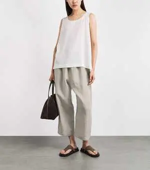 Eskandar Linen-blend Wide Leg Trousers - Neutral