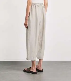 Eskandar Linen-blend Wide Leg Trousers - Neutral