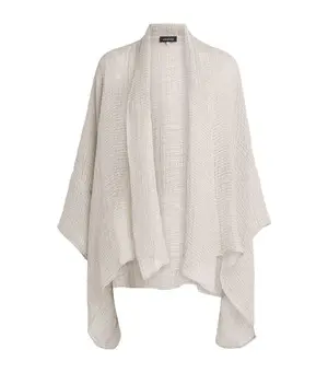 Eskandar Linen Wide-knit Shawl Cardigan