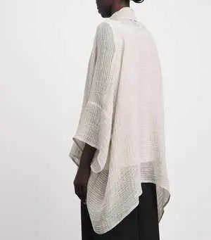 Eskandar Linen Wide-knit Shawl Cardigan