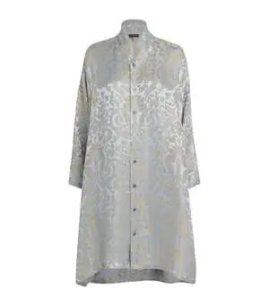 Eskandar Jacquard Wide A-line Shirt
