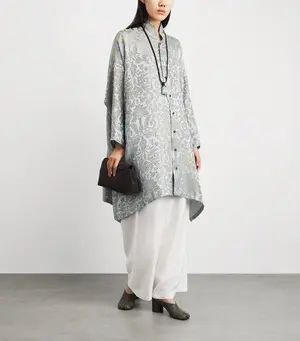 Eskandar Jacquard Wide A-line Shirt