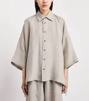 Eskandar Linen-blend Striped Shirt