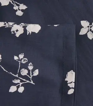 Eskandar Linen Floral Boatneck Blouse