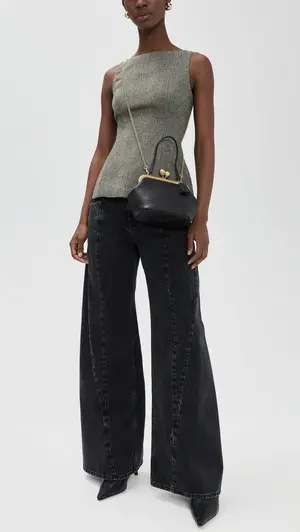 COACH Glovetanned Leather Kisslock Frame Bag