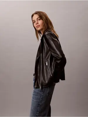 Calvin Klein Faux Leather Moto Jacket