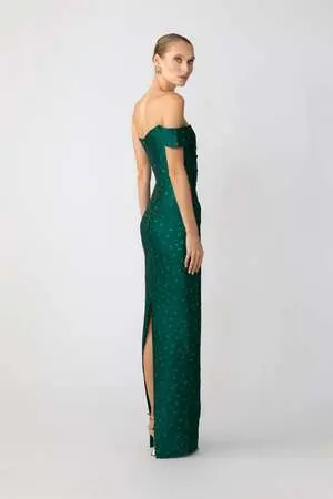 SAU LEE Jackson Jacquard Gown