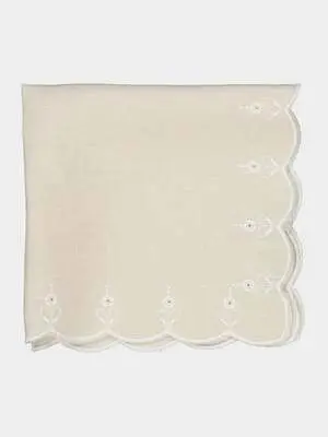 Borgo Delle Tovaglie Carlotta Linen Napkin In Ivory - Cream