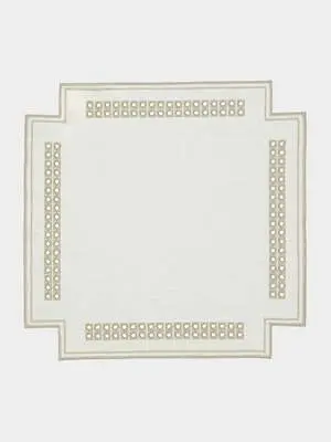Borgo Delle Tovaglie Erica Linen Placemat With Contrasting Embroidery - Beige