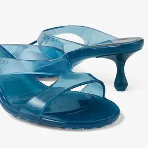 JIMMY CHOO Jelly Drop 50 Mule Sandals - Light Lagoon