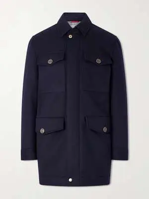 Brunello Cucinelli Padded Cashmere Jacket - Navy
