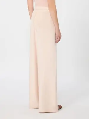 Max Mara Relaxed Fit Heavy Silk Wide-leg Trousers With Monogram Detail