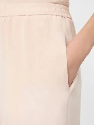 Max Mara Relaxed Fit Heavy Silk Wide-leg Trousers With Monogram Detail