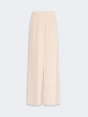 Max Mara Relaxed Fit Heavy Silk Wide-leg Trousers With Monogram Detail