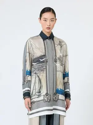 Max Mara Oversized Printed Silk Shirt