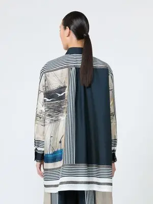 Max Mara Oversized Printed Silk Shirt