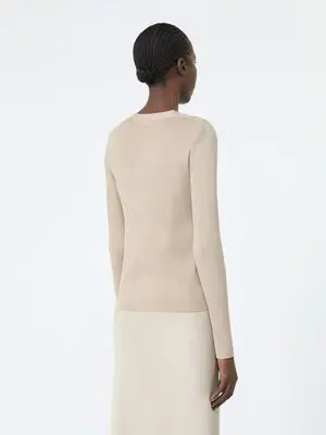 Max Mara Cashmere And Silk Blend Cardigan With Silk Crepe De Chine Insert