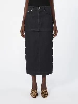 Max Mara Straight-fit Denim Skirt With 2-in-1 Effect
