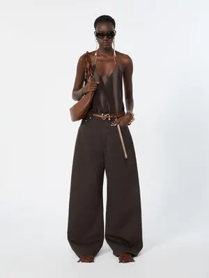 Max Mara Leather Skinny Belt With S-shaped Buckle