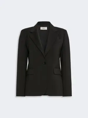 Max Mara Single-breasted Stretch Wool Blazer - Black