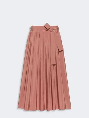 Max Mara Long Cotton-blend Taffeta Skirt - Terra Cotta