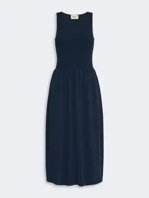 Max Mara Long Viscose Yarn Dress - Navy