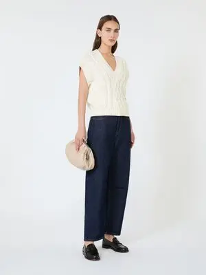 Max Mara Cotton Yarn Cable-knit Vest