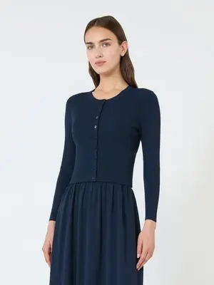 Max Mara Fine Rib-knit Viscose Cardigan