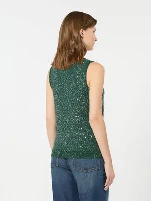 Max Mara Sleeveless Sequin Sweater