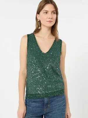 Max Mara Sleeveless Sequin Sweater