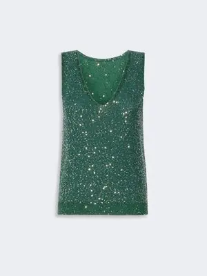 Max Mara Sleeveless Sequin Sweater