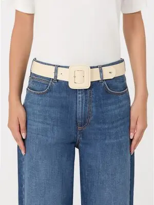 Max Mara Shiny Nappa Leather Belt - Ivory